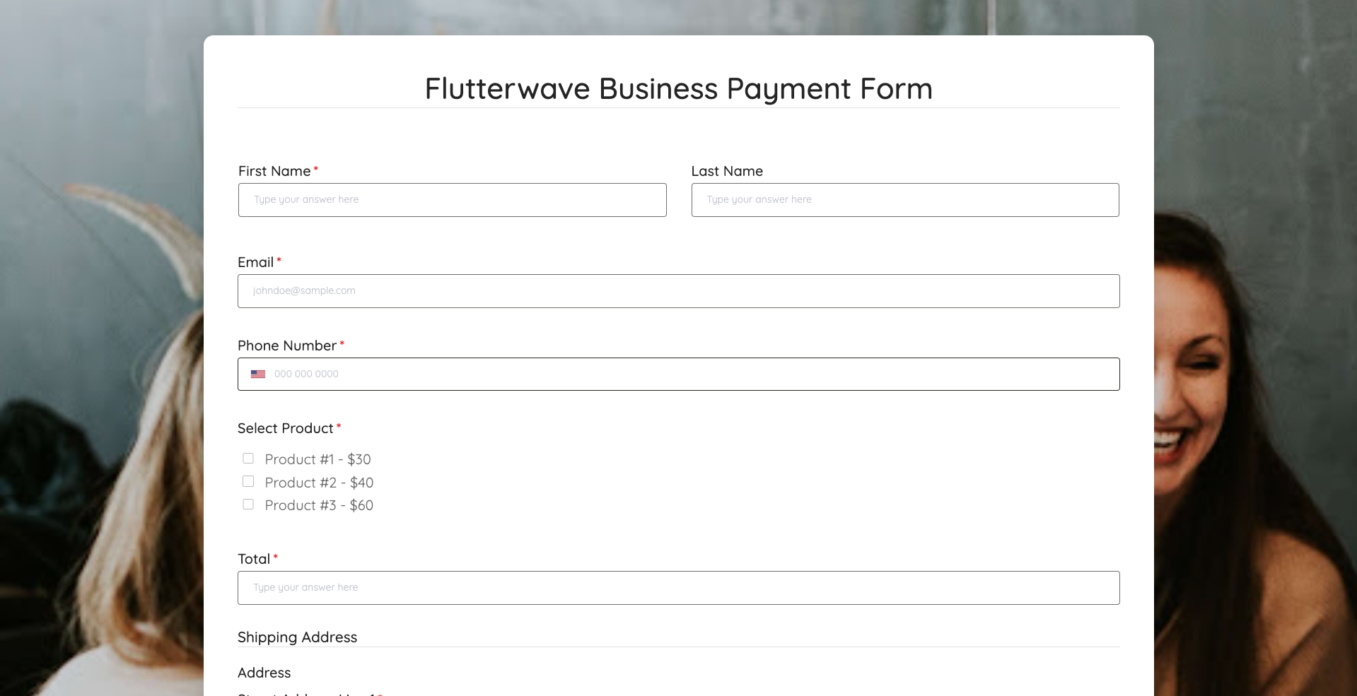 Flutterwave Business Payment Form | Formplus